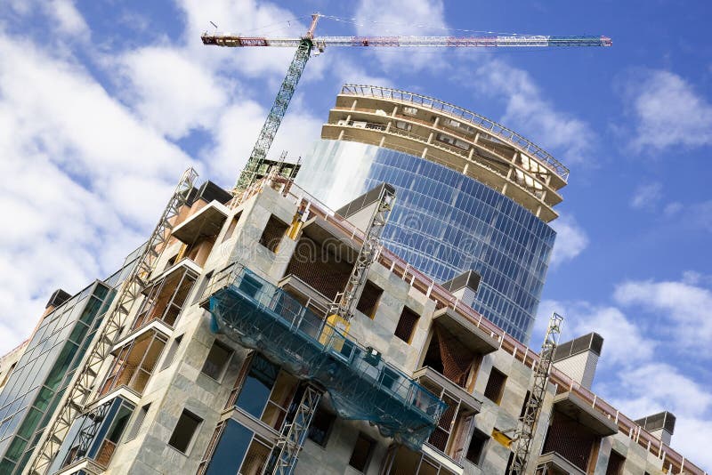 Construction of buildings stock photo. Image of urbanization - 17322972