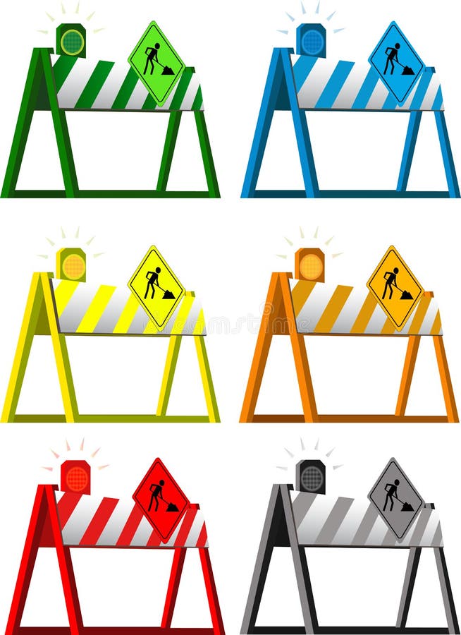 Road Construction Chevron Stock Illustrations – 128 Road Construction ...