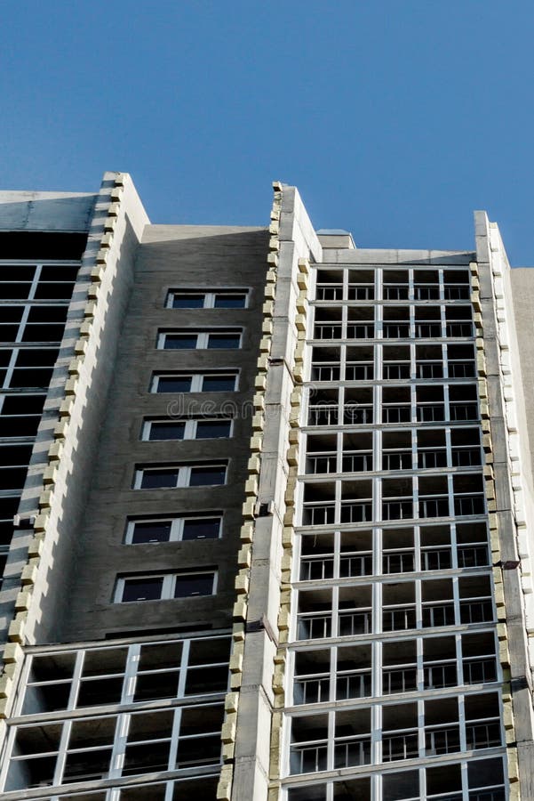 Under Construction Apartment Building View from Below on the Wall with ...