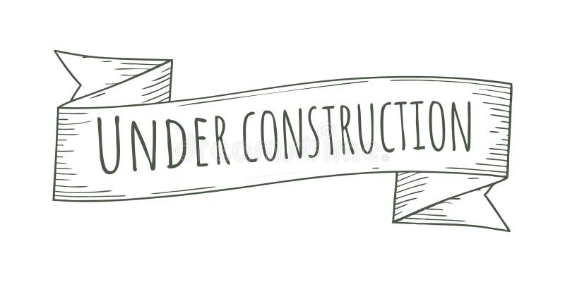 Under Construction Banner for Instruction Stock Vector - Illustration ...