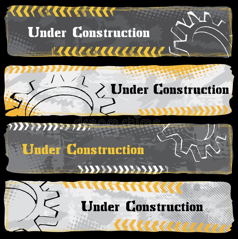 Under Construction Banners stock vector. Illustration of alert - 8045171