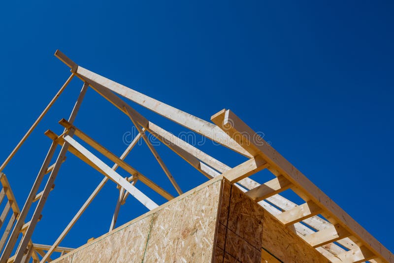 Under Construction Beam Framing Structure of a Timber Frame Home on the ...