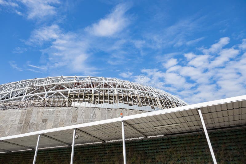 The Under Construction Big Dome Stock Photo - Image of urban, city ...