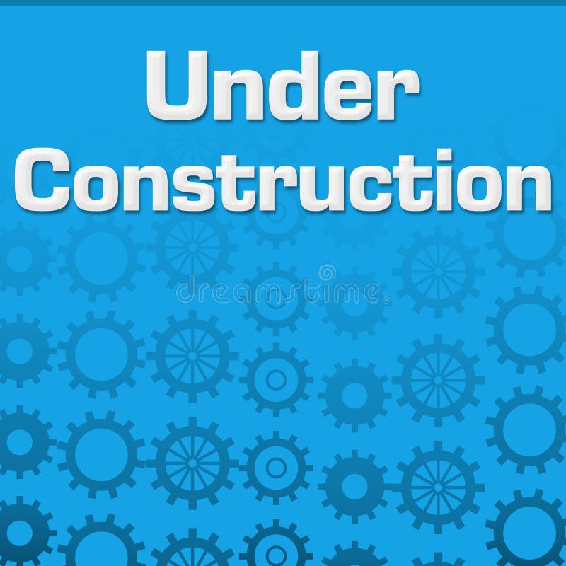 Under Construction Blue Gears Background Stock Illustration ...