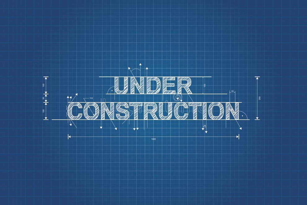 Under Construction Blueprint, Technical Drawing Stock Vector ...
