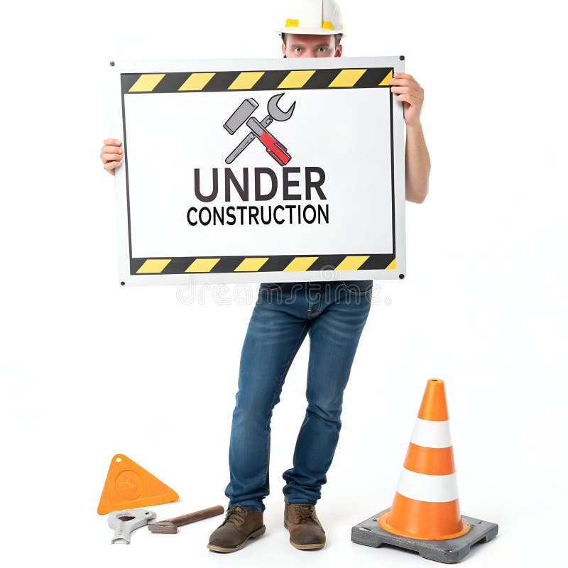 "Under Construction Board Icon and Illustration Isolated on White ...