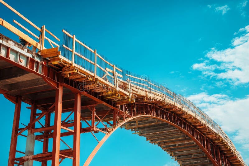 Under Construction a Bridge Against a Clear Blue Sky Showcasing Modern ...