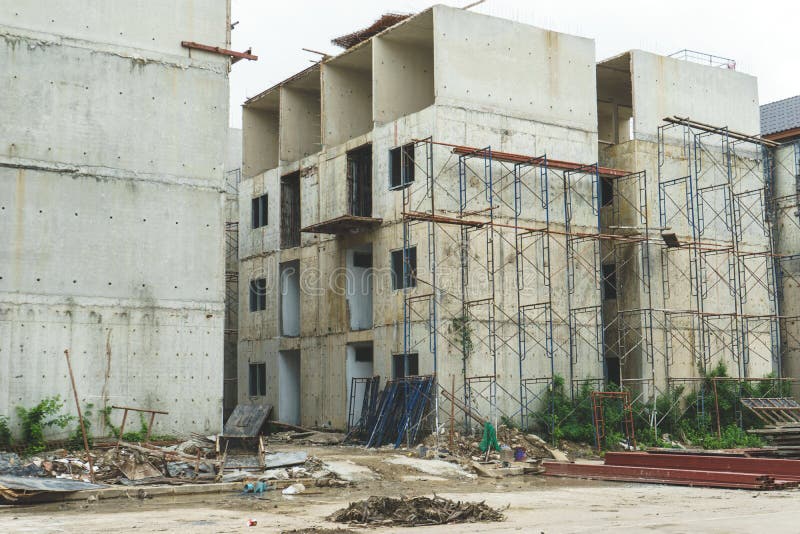 Under Construction Building Stock Photo - Image of house, construction ...