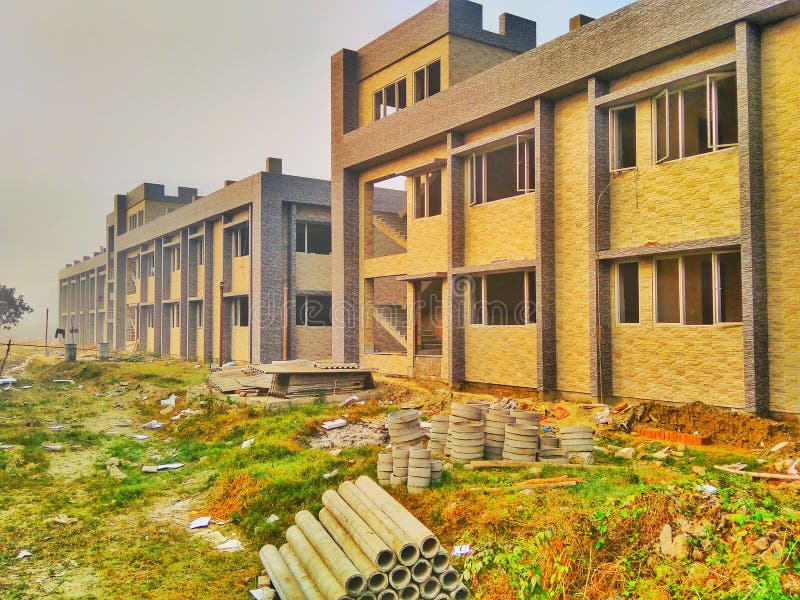 An Under Construction Building Stock Image - Image of bricks, building ...