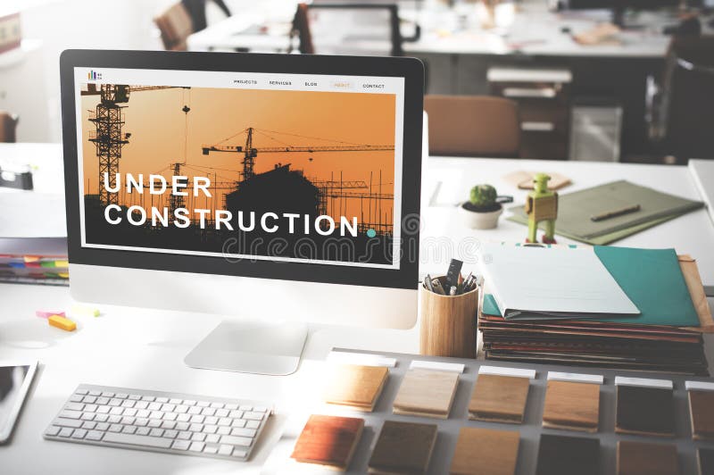 Under Construction Building Architecture Concept Stock Photo - Image of ...
