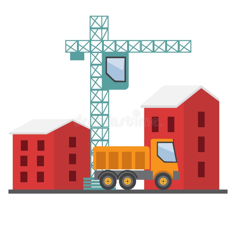 Under Construction. Building a House Illustration Eps 10 Stock ...