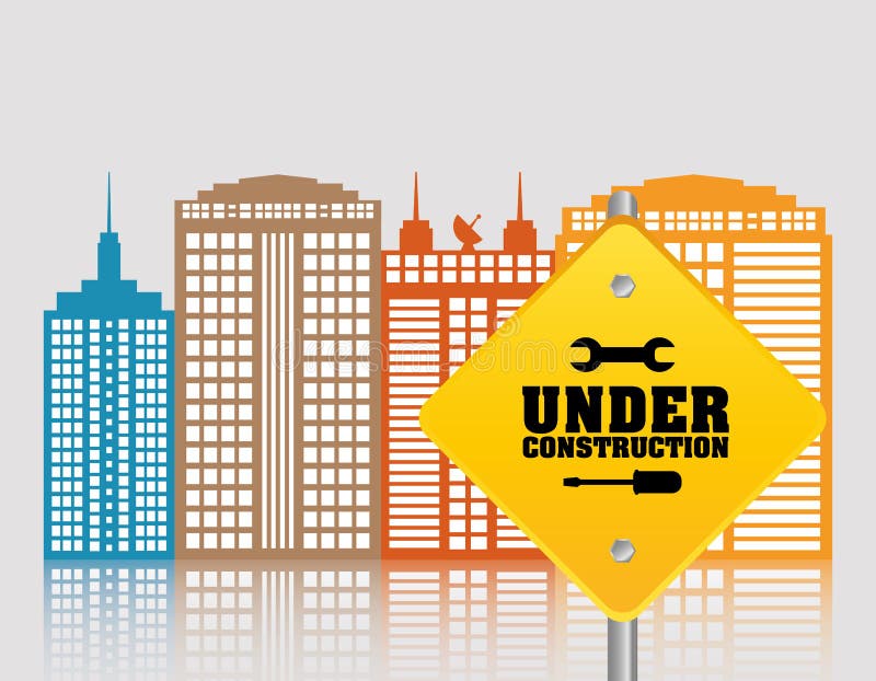 Under Construction Building Technology City Stock Illustration ...