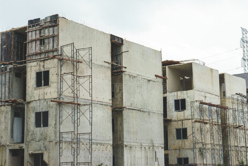 Under Construction Building Stock Image - Image of modern, industrial ...