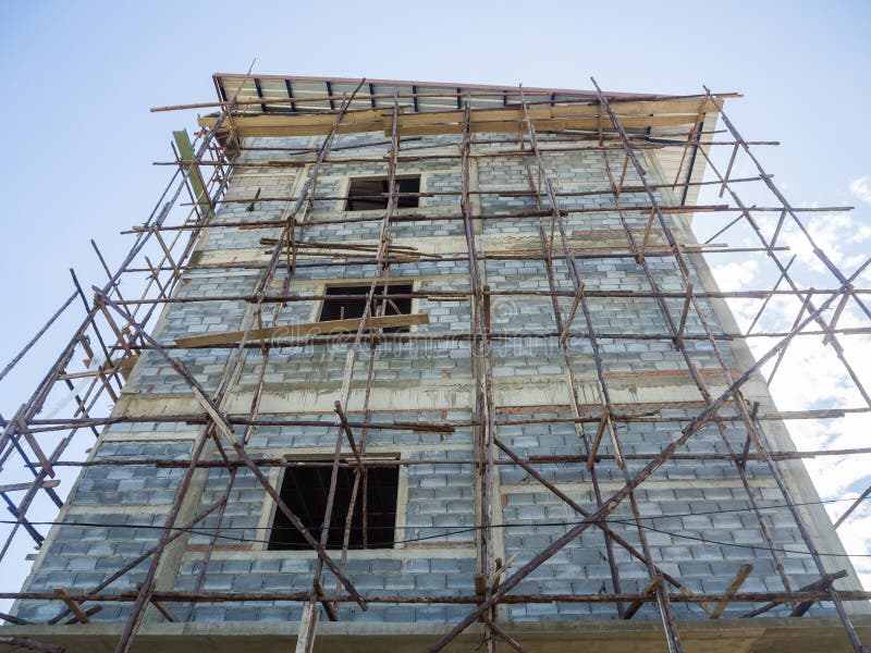 Under Construction Building Stock Image - Image of structure, build ...