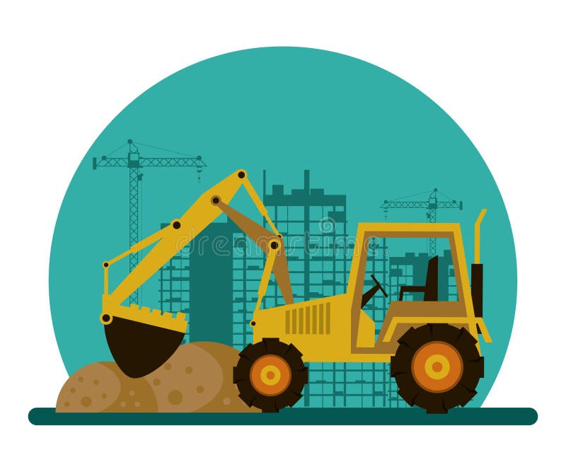 Under Construction Buildings and Machinery Stock Photo - Image of metal ...