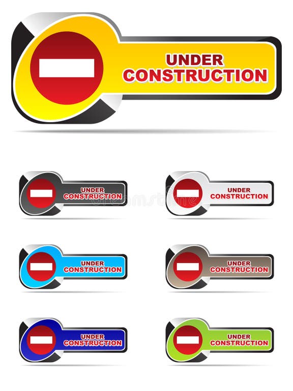 Under construction buttons stock vector. Illustration of guide - 12950237