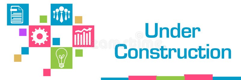 Under Construction Blue Strokes Symbol Horizontal Stock Illustration ...