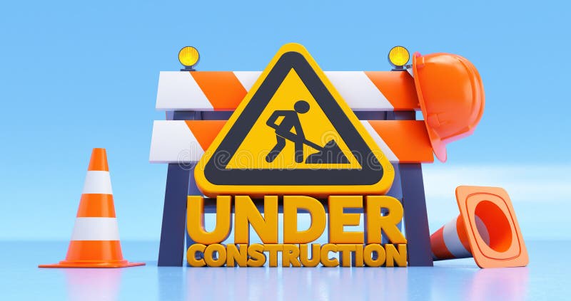 Under Construction Concept, Construction Site, Road Barrier with Sign ...