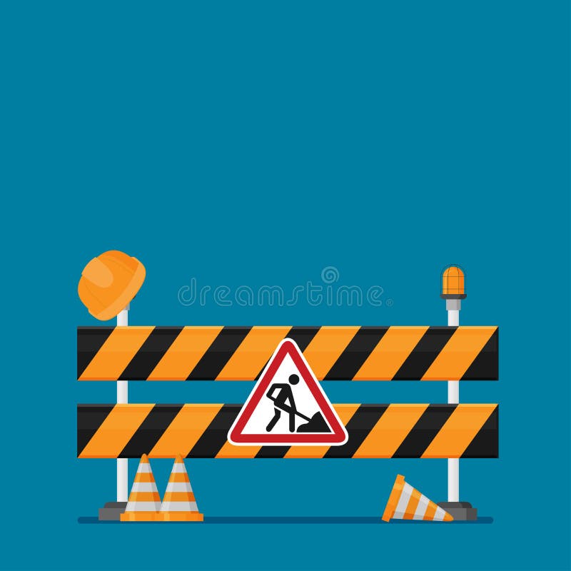 Under Construction Concept in Flat Design Style, Vector Illustration ...