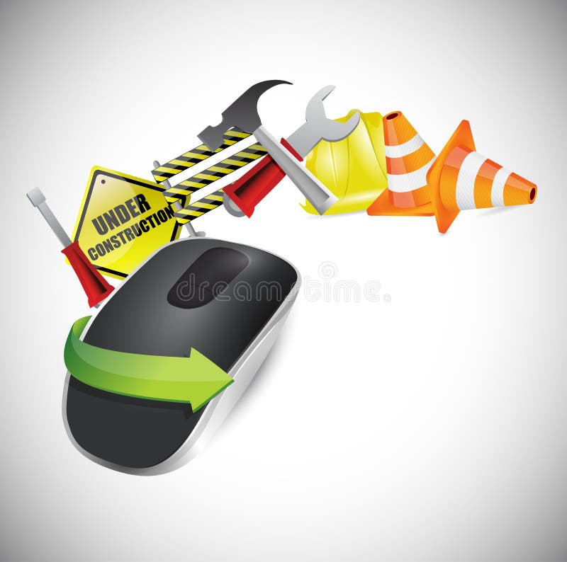 Under Construction Concept Wireless Computer Mouse Stock Illustration ...