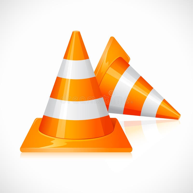 Under Construction Cone stock illustration. Illustration of roadsign ...