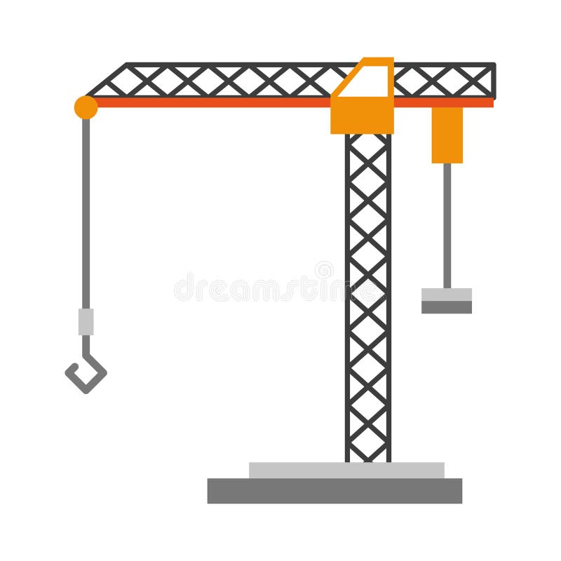 Under Construction Crane Symbol Isolated Stock Vector - Illustration of ...