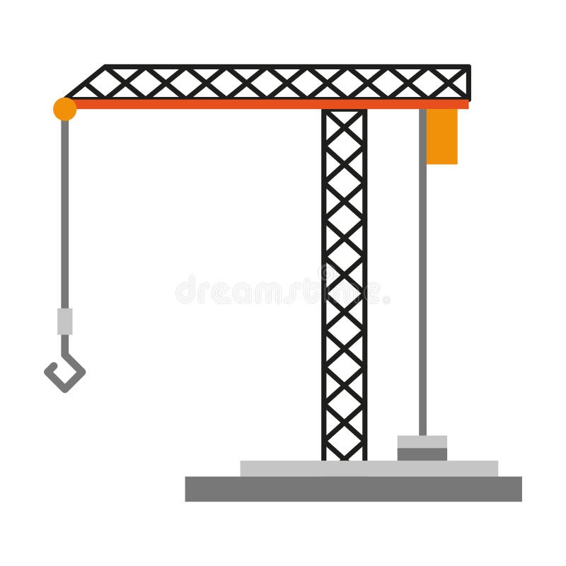 Under Construction Crane Symbol Isolated Stock Vector - Illustration of ...