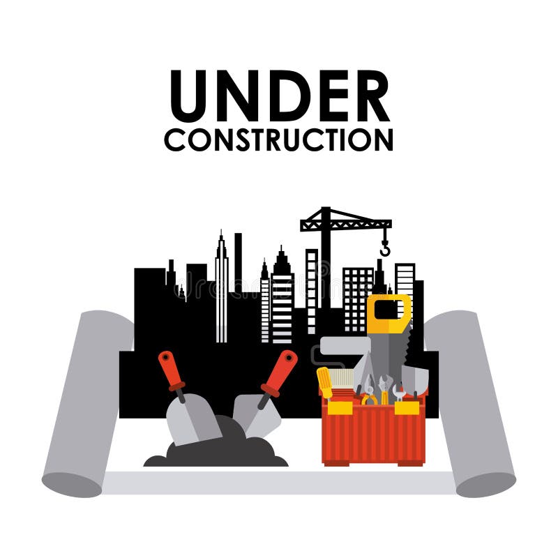 Under construction design stock vector. Illustration of industry - 62702796