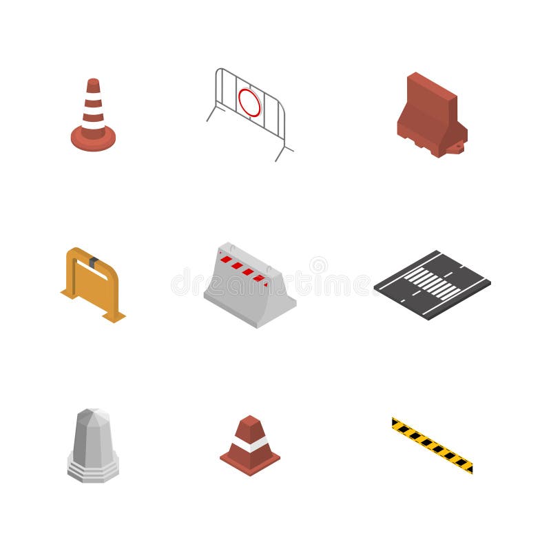 Under Construction Design Elements, Flat 3D Isometric Style Stock ...