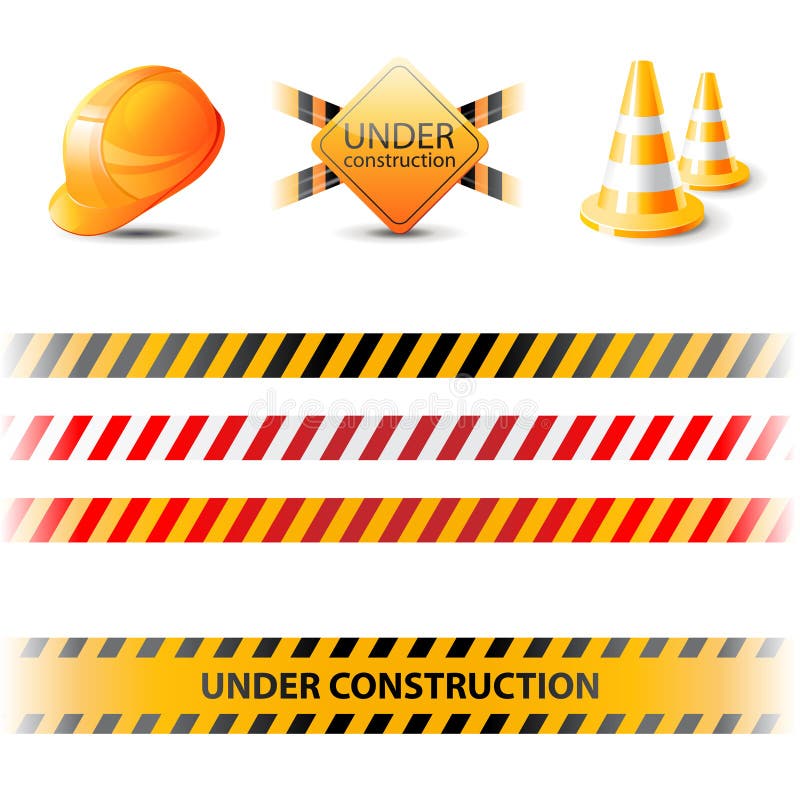 Under Construction Design Elements Stock Vector - Illustration of construction, road: 36636489