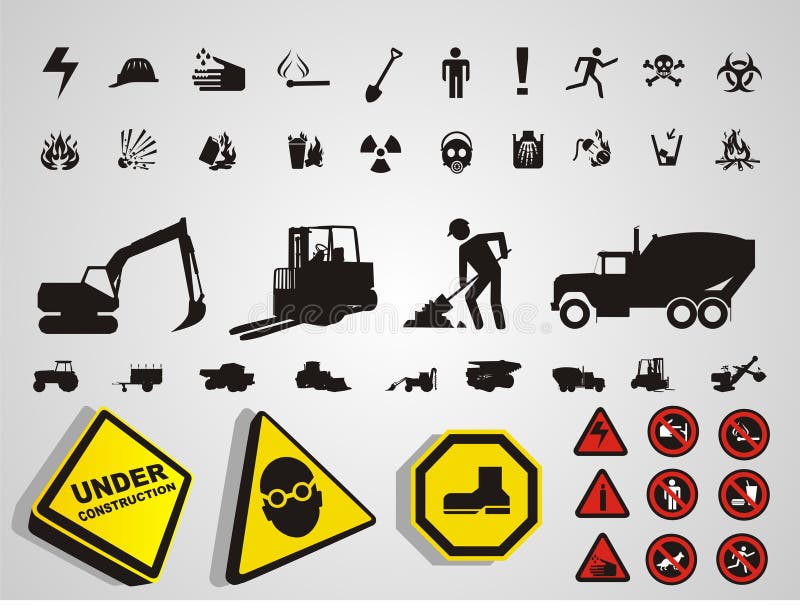 Construction Signs stock vector. Illustration of backdrop - 42181708