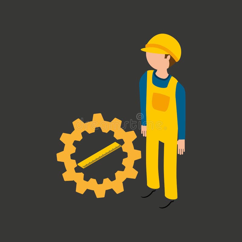 Under Construction Gear Ruler Icon Stock Vector - Illustration of ...