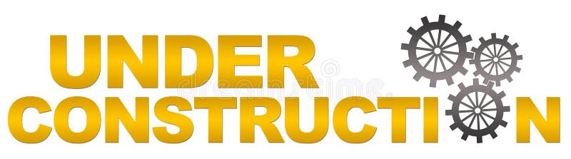 Under Construction with Gears Yellow Black Stock Illustration ...