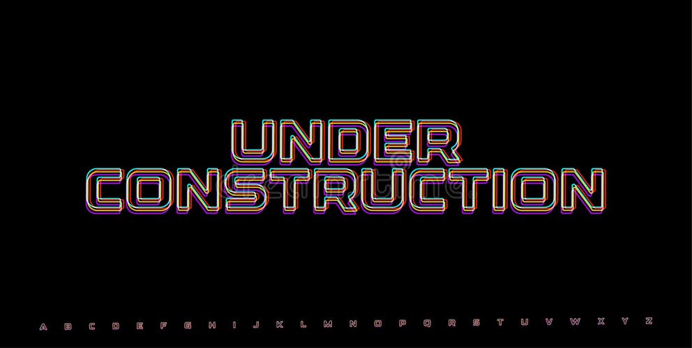 UNDER CONSTRUCTION Glitch Alert. RGB Cyberpunk-style Phrase for Web ...