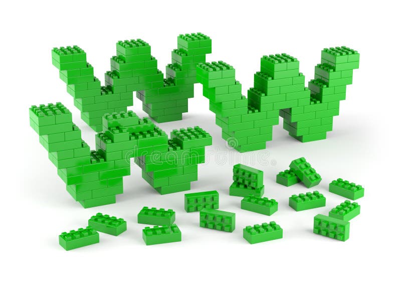 Under Construction with Green Blocks Stock Illustration - Illustration ...