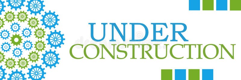 Under Construction Green Blue Circular Gears Horizontal Stock ...