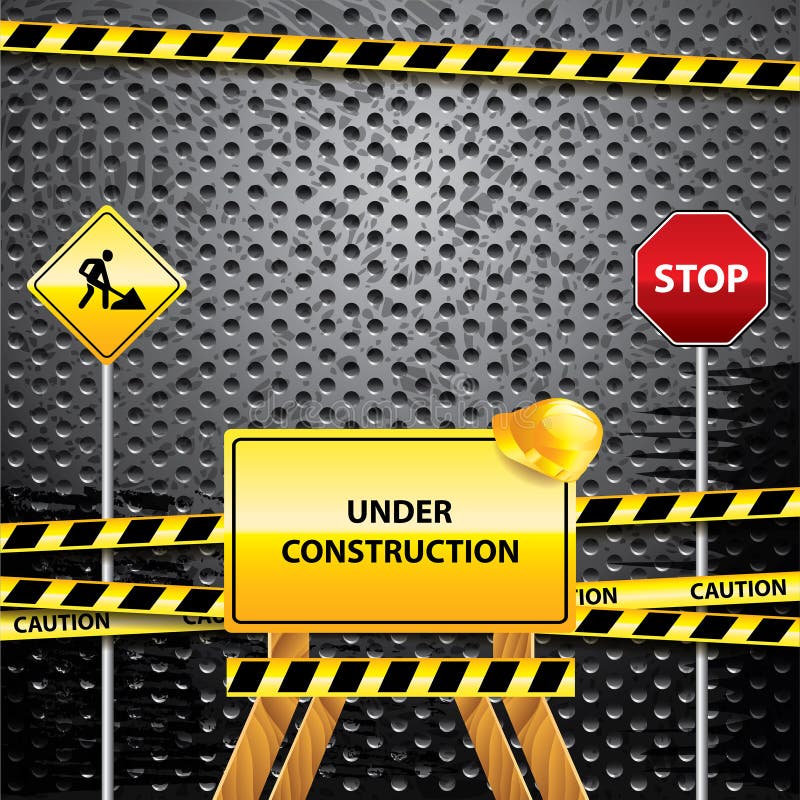 Warning and Under Construction Signs Stock Vector - Illustration of ...
