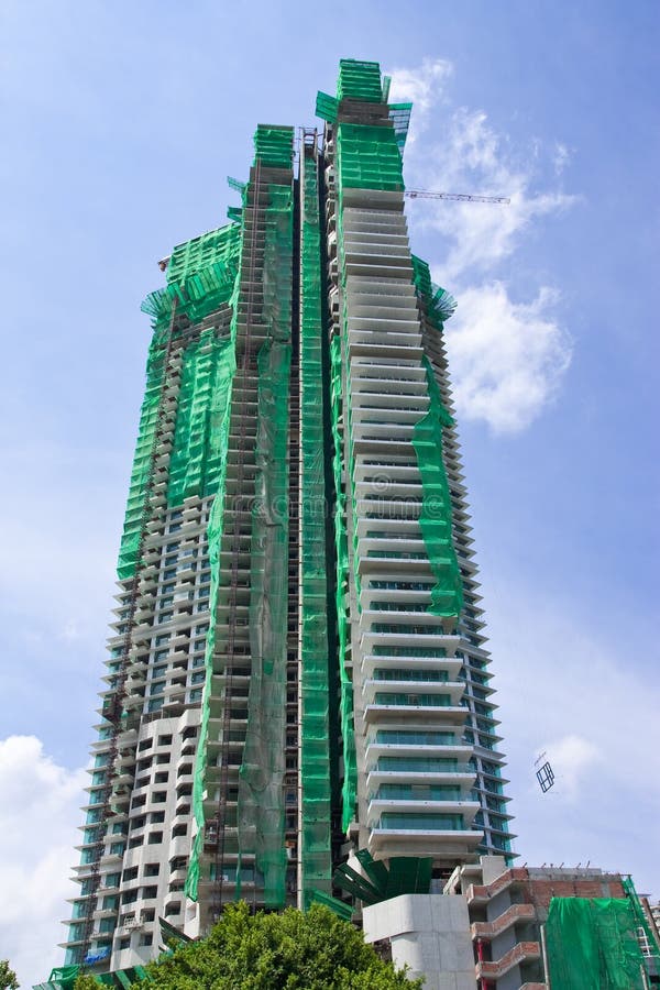 Under Construction High Building Stock Photo - Image of workplace ...