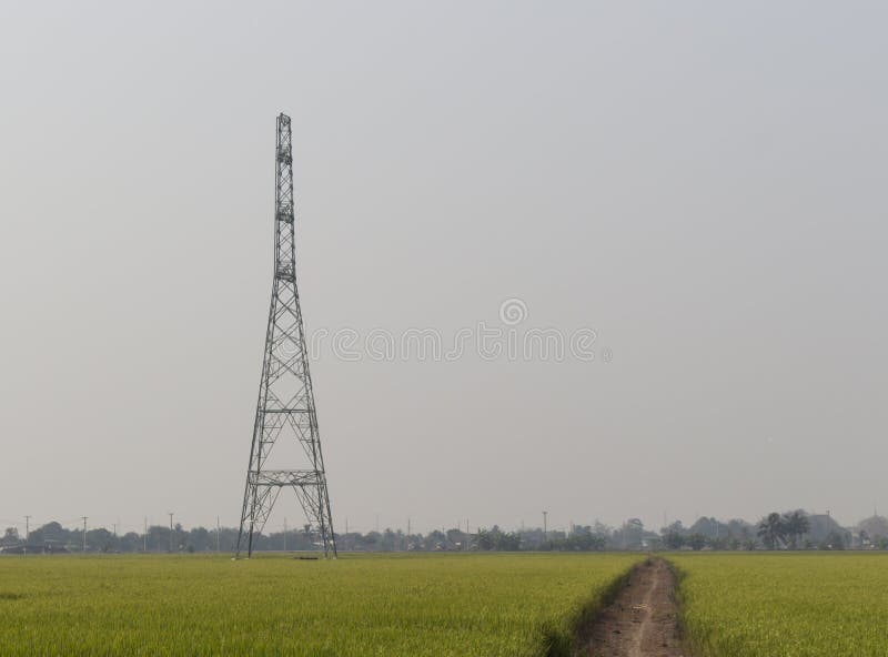 Under Construction High Voltage Cable Line Steel Structure Stock Image ...