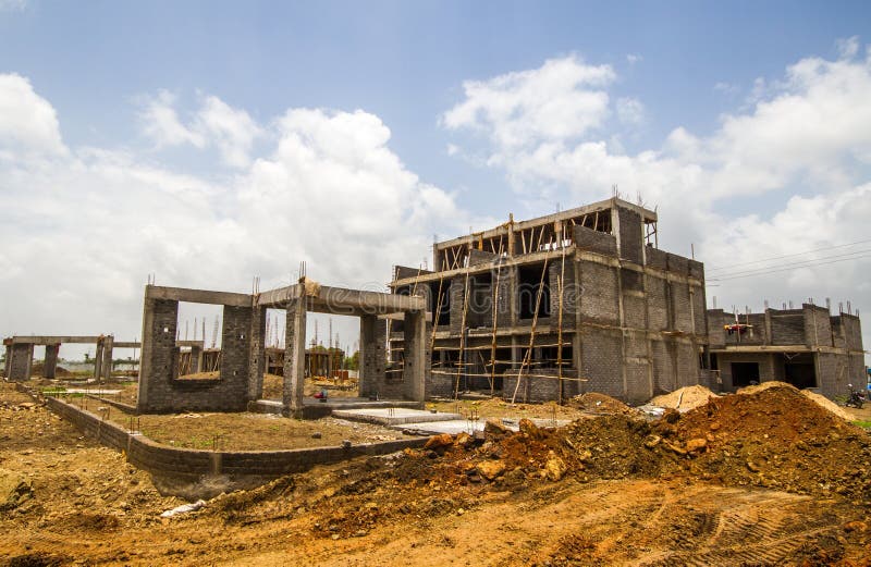 Building Construction. House Under Construction. Construction Industry ...