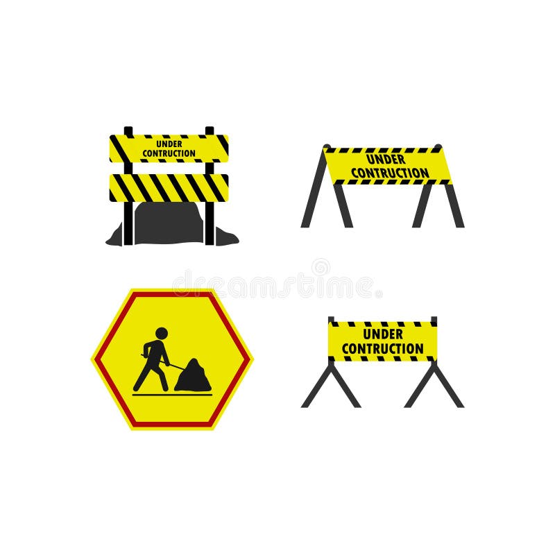Under Construction Icon Set Design Template Vector Isolated ...
