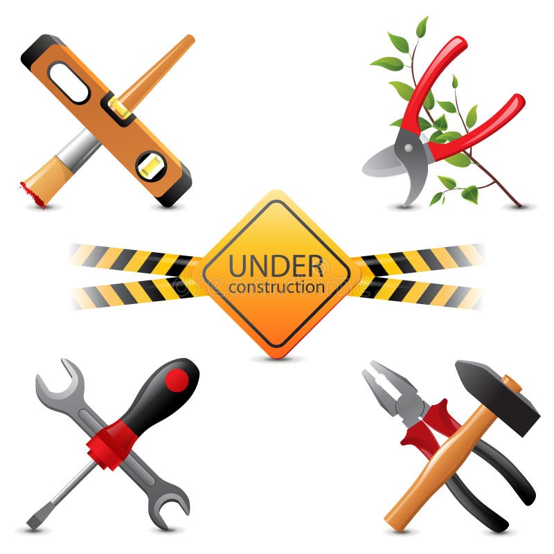 Under construction icons stock vector. Illustration of shiny - 36066864