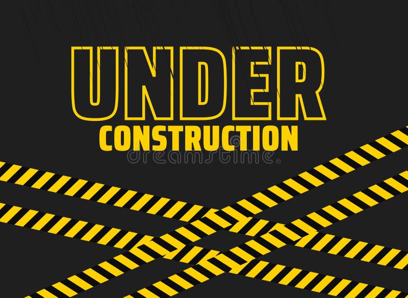 Under Construction Industrial Caution Warning Sign Background or Banner ...