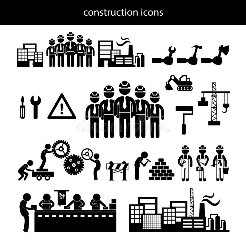 Construction team icon stock vector. Illustration of drawing - 51289356