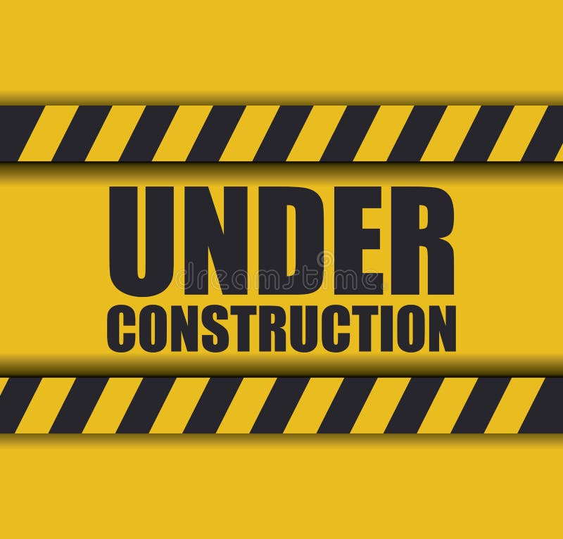 Under Construction Label with Caution Tape Stock Illustration ...