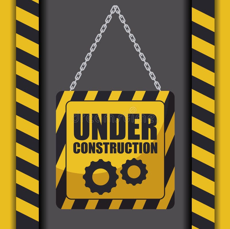 Under Construction Label Hanging Stock Illustration - Illustration of ...