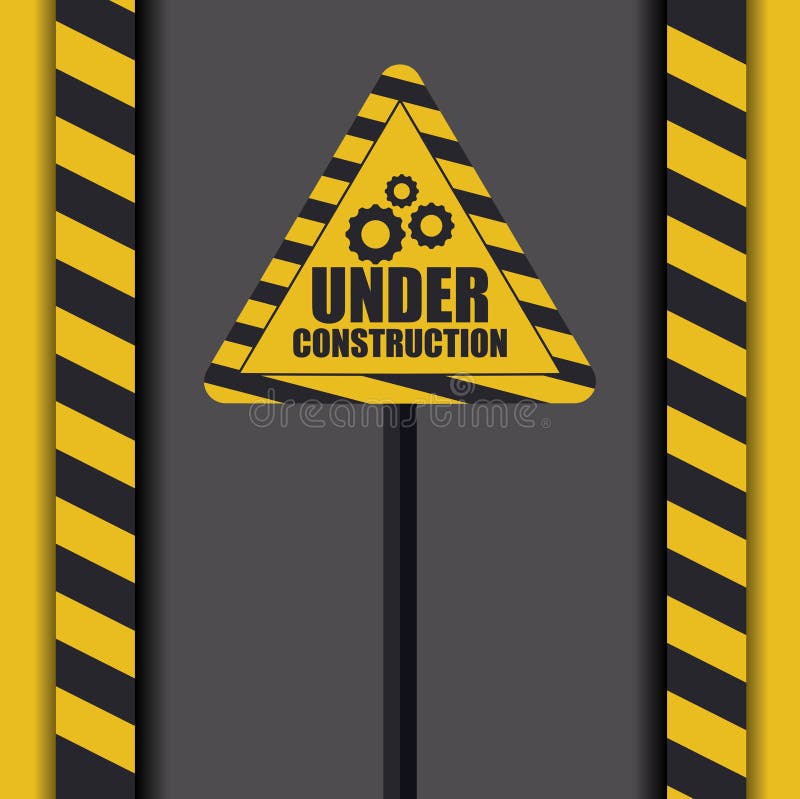 Under Construction Label with Traffic Signals Stock Illustration ...