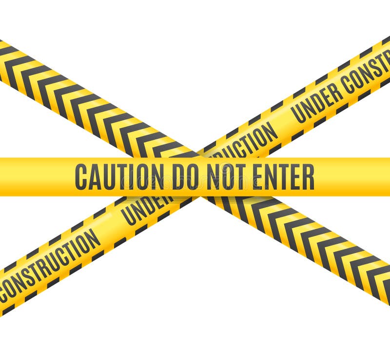 Under Construction Line Cross. Vector Stock Vector - Illustration of ...