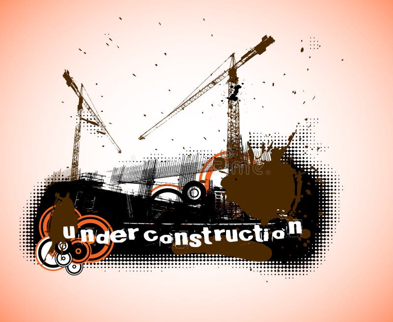 Under construction logo stock illustration. Illustration of grunge ...