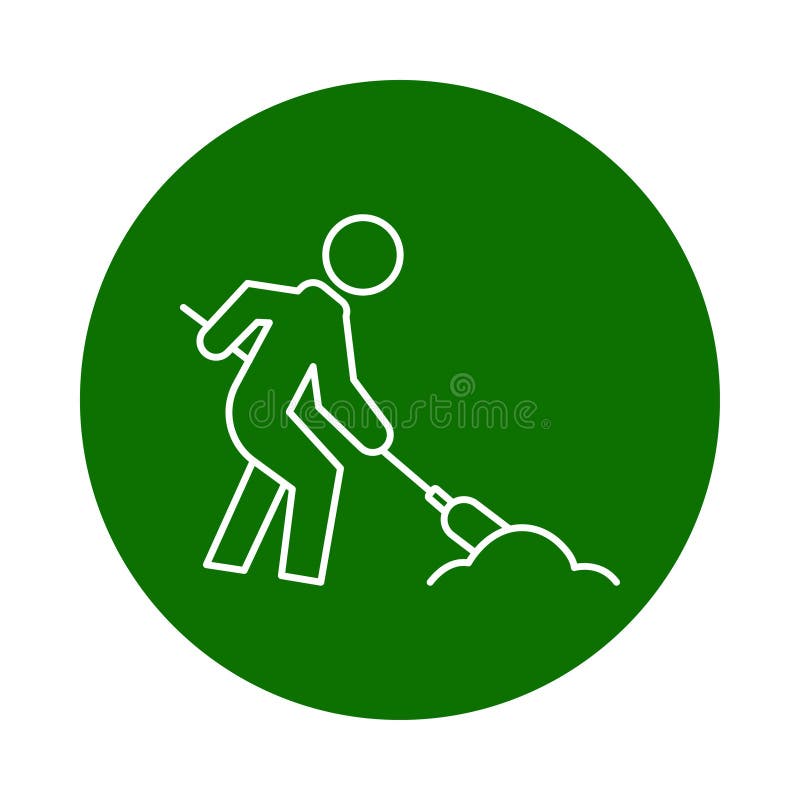 Under Construction, Man, Man Sweeping Icon Stock Vector - Illustration ...